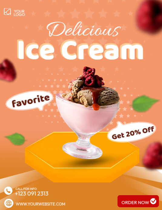 Ice Cream Menu Flyer Template | PosterMyWall