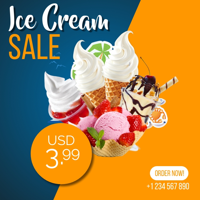 ice cream offer Template | PosterMyWall