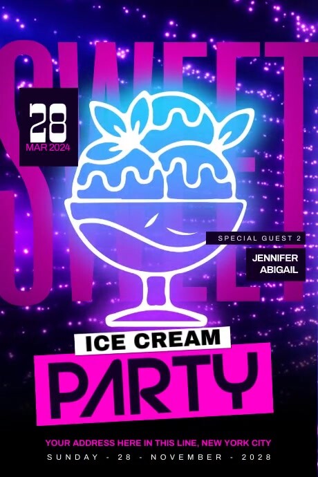 Ice Cream Party Ads Template | PosterMyWall