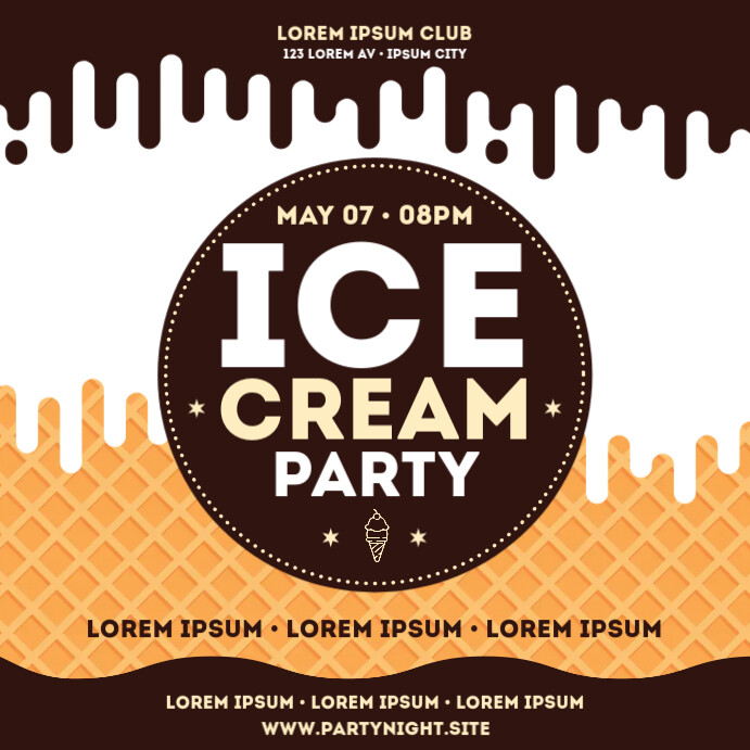 Copy of ICE CREAM PARTY BANNER | PosterMyWall