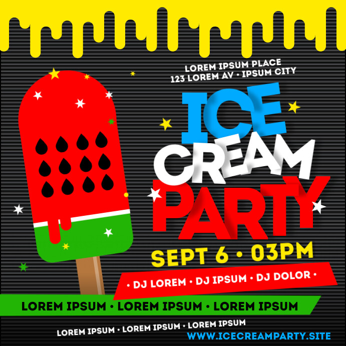 ICE CREAM PARTY BANNER | PosterMyWall