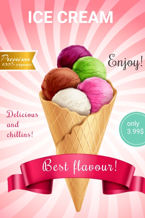 Copy of ICE CREAM PARTY BANNER TEMPLATE | PosterMyWall