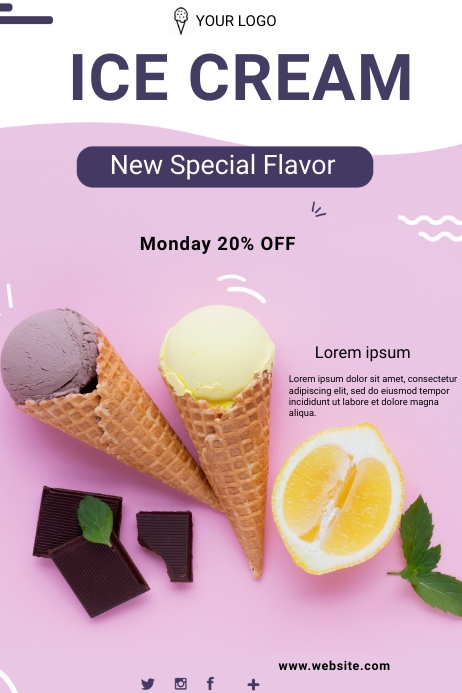 Copy of ICE CREAM PARTY BANNER TEMPLATE | PosterMyWall