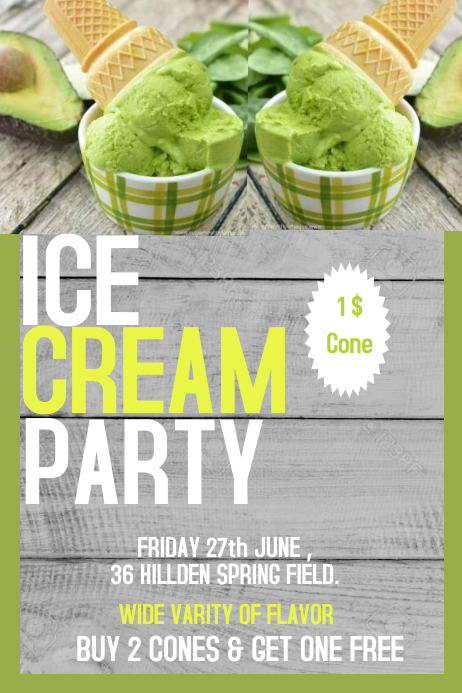 ICE cream party Template | PosterMyWall