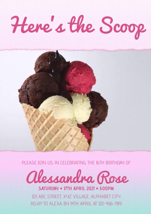 Copy of Ice Cream Party Invitation | PosterMyWall