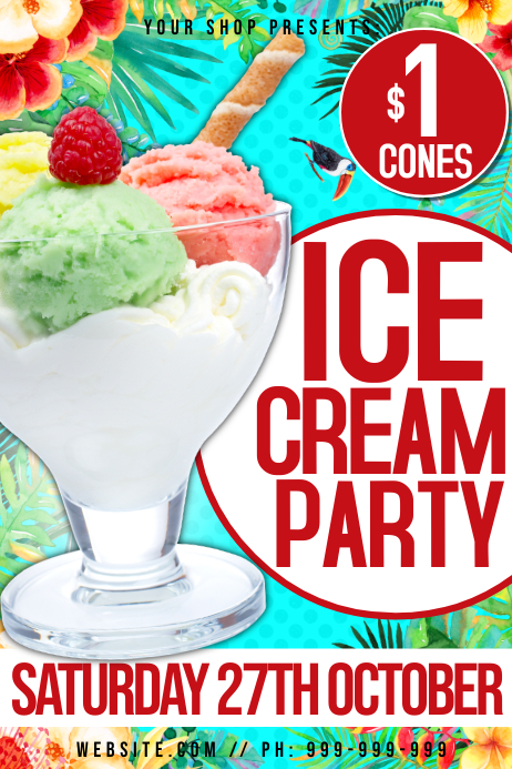 Copy of Ice Cream Party Poster | PosterMyWall