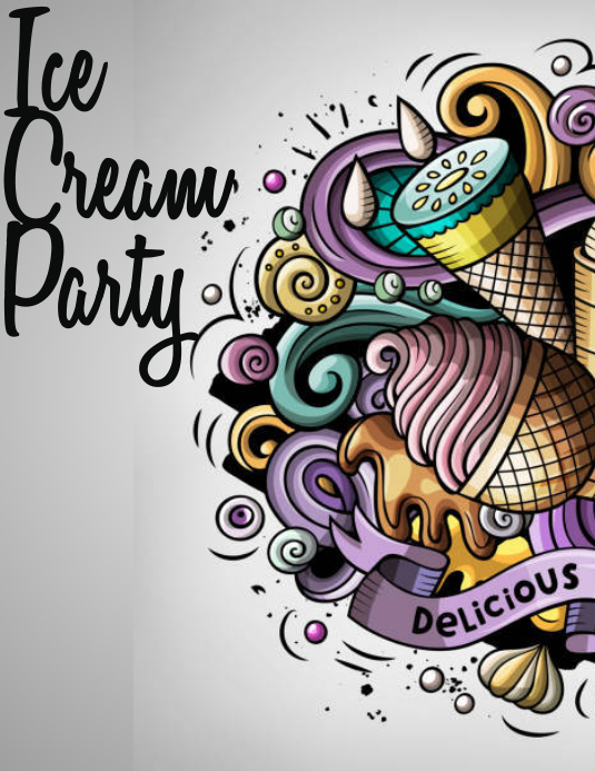 Ice Cream Party Poster Template | PosterMyWall