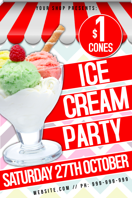 Copy of Ice Cream Party Poster | PosterMyWall