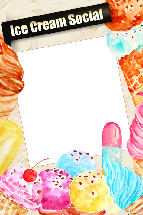 Copy of Ice Cream Party Prop Frame | PosterMyWall
