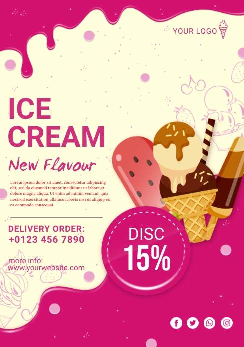 ICE CREAM PARTY TEMPLATE | PosterMyWall