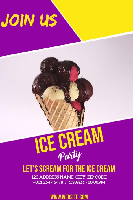ice cream party template | PosterMyWall