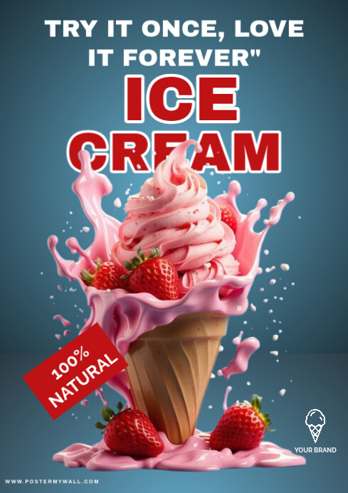 Ice Cream Post A4 Template | PosterMyWall