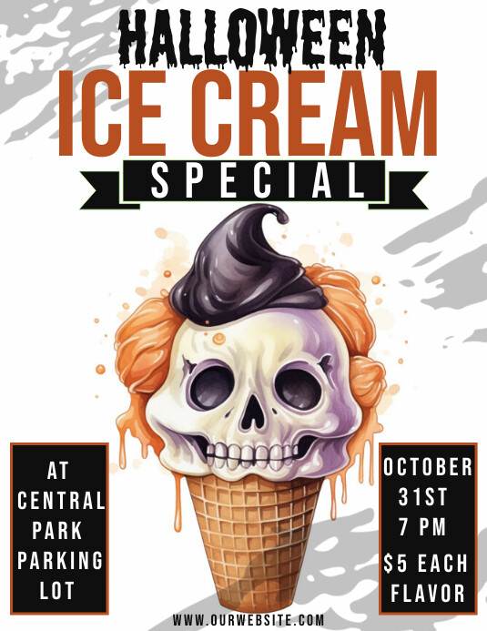 Ice cream poster, Halloween Ice cream social Template | PosterMyWall