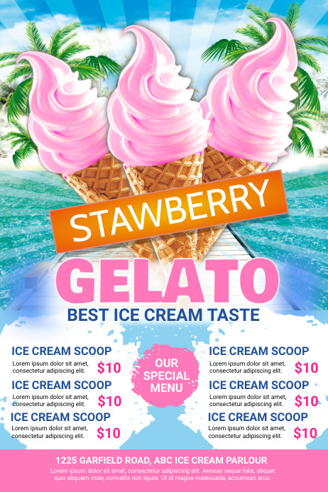 Ice cream poster, ice cream Template | PosterMyWall