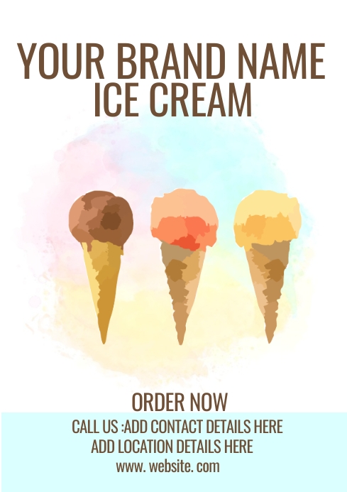ice cream poster A4 template | PosterMyWall