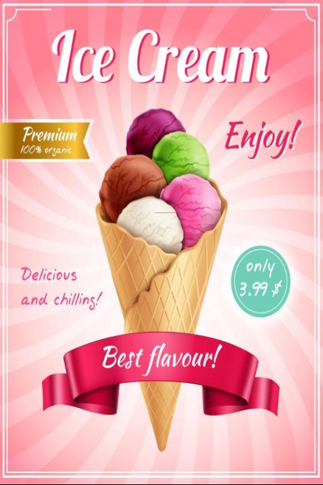 Ice cream poster design template | PosterMyWall