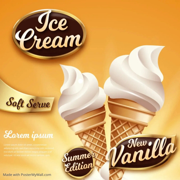 Ice cream poster design template | PosterMyWall