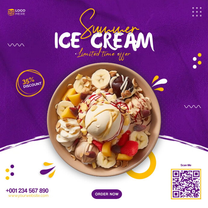 Plantilla de ICE CREAM POSTER DESIGN | PosterMyWall