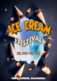 ICE CREAM PARTY POSTER Template | PosterMyWall
