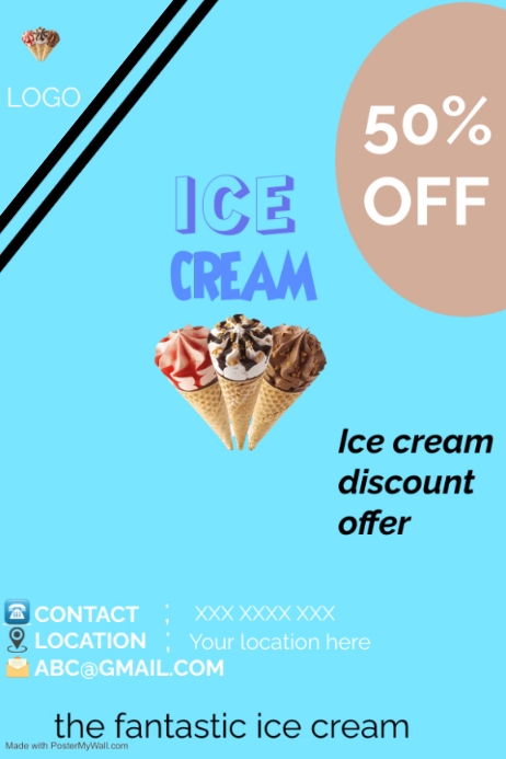 ice cream poster Template | PosterMyWall