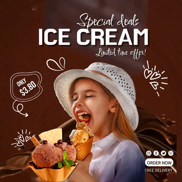 Ice Cream Poster Template | PosterMyWall
