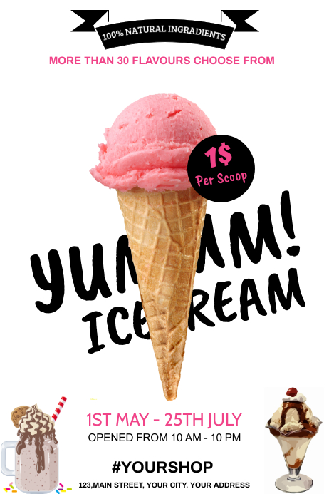 Ice cream poster Template | PosterMyWall