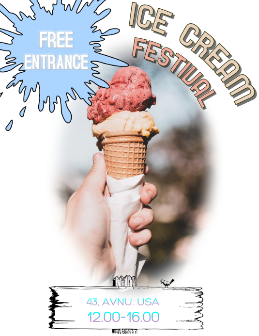 Plantilla de Cartel de Helados | PosterMyWall