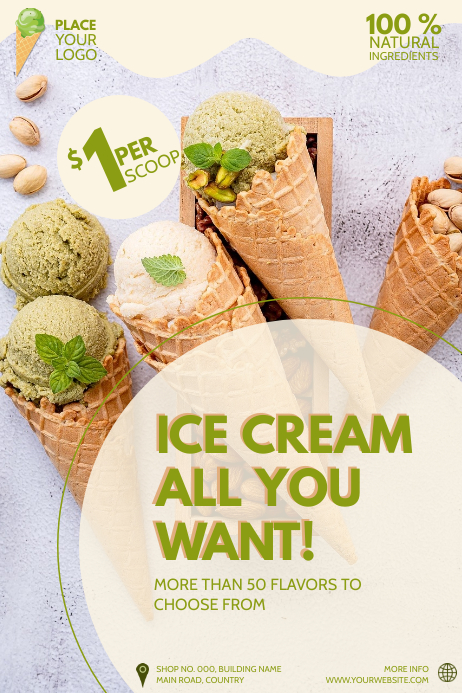 Ice Cream Poster Template | PosterMyWall
