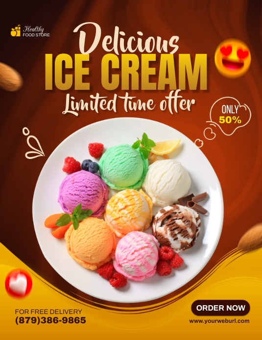Ice Cream Poster Template | PosterMyWall