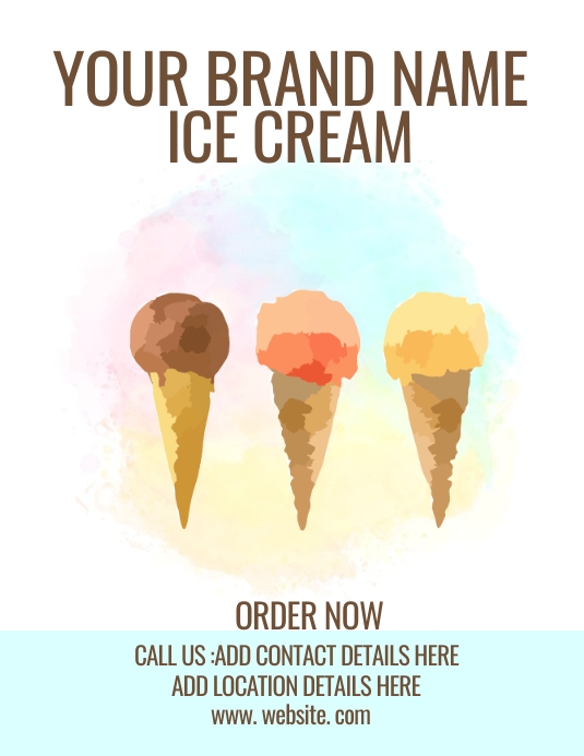 ice cream poster flyer template | PosterMyWall