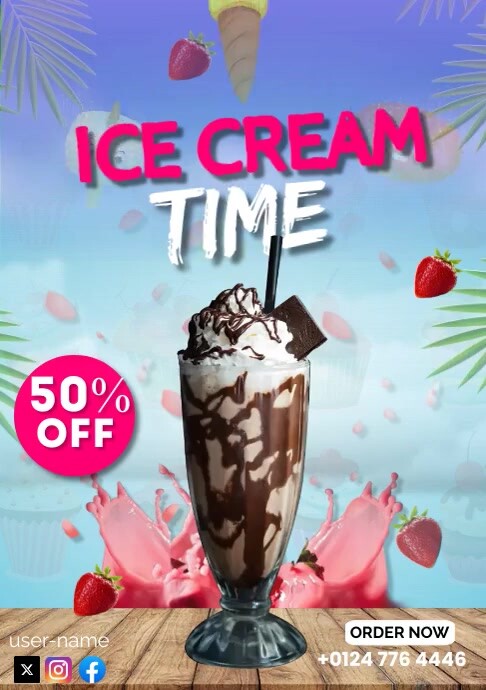 Ice-cream poster template (1) | PosterMyWall