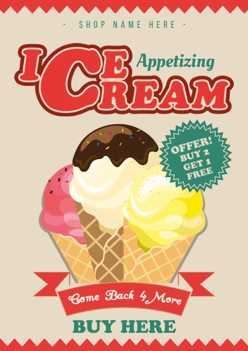 Copy of ice cream poster template | PosterMyWall