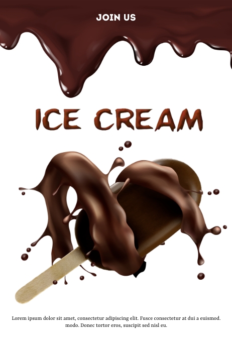 ice cream poster white design template | PosterMyWall