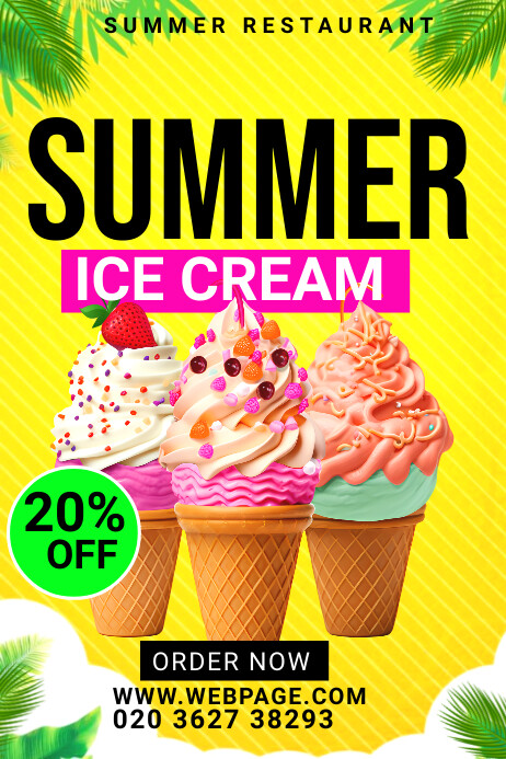 Ice cream posters, ice cream, summer Template | PosterMyWall