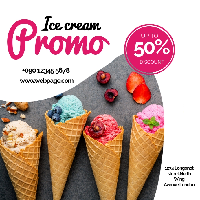ICE CREAM PROMO FLYER Template | PosterMyWall