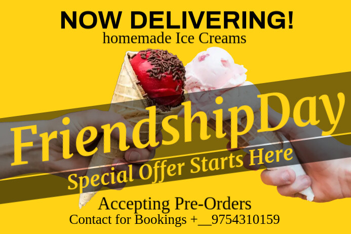 Copy of Ice Cream Promo on Friendship Day Template | PosterMyWall