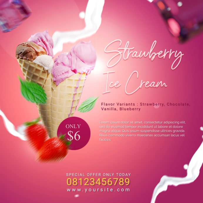 Ice Cream Promotion Instagram Template | PosterMyWall
