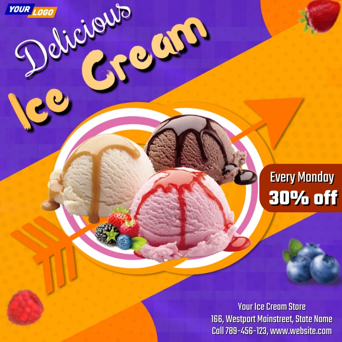 Ice cream promotion template | PosterMyWall