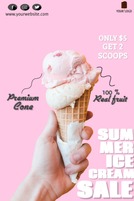 Ice cream sale poster Template | PosterMyWall