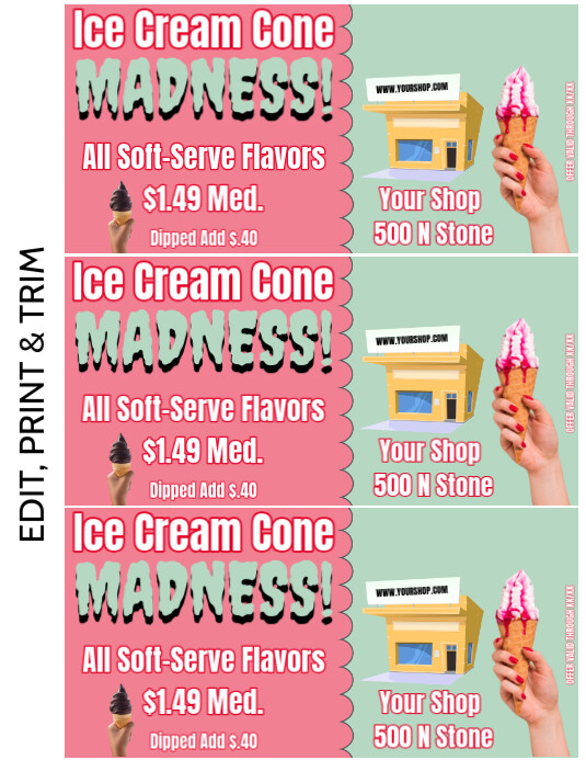 Copy of Ice Cream Shop Promo Ad Flyer (us Letter) | PosterMyWall