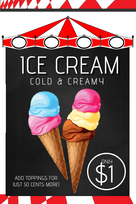Ice cream sign Template | PosterMyWall