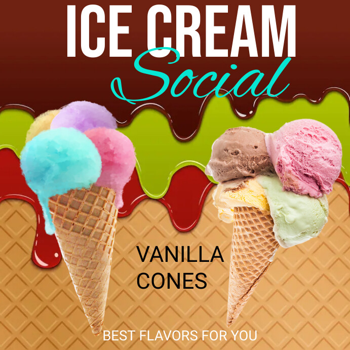 Ice Cream Social, Summer Template | PosterMyWall