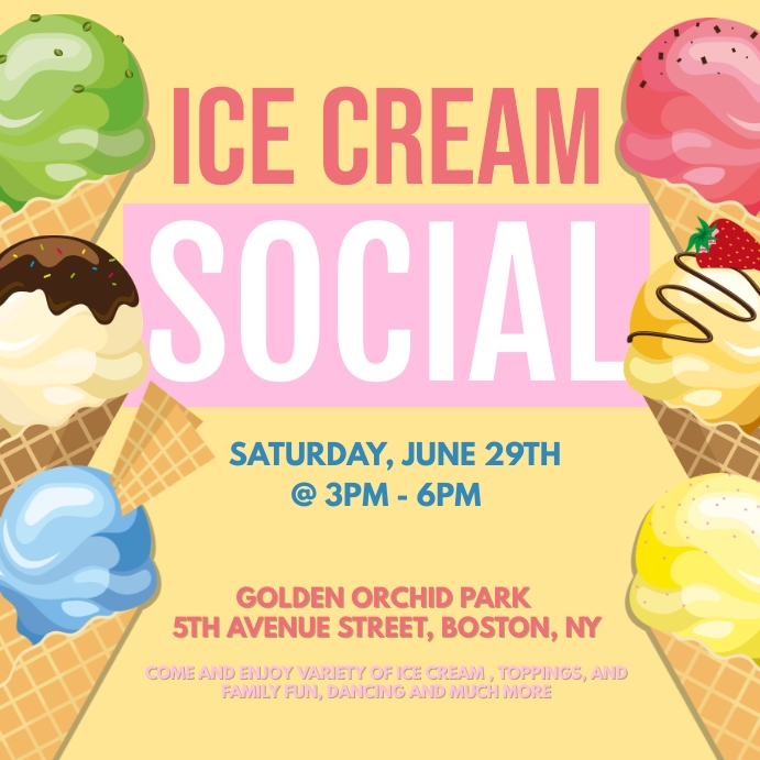 Copy of ICE CREAM SOCIAL (1) | PosterMyWall