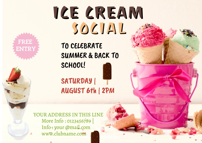 Ice cream social 3 Template | PosterMyWall