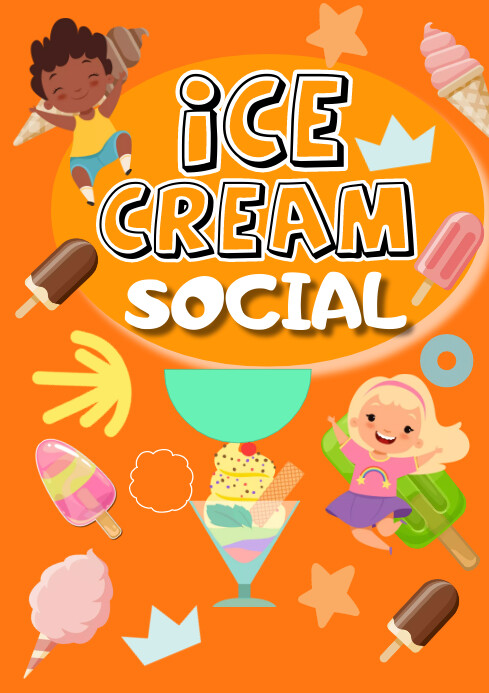 Ice cream social A4 template | PosterMyWall
