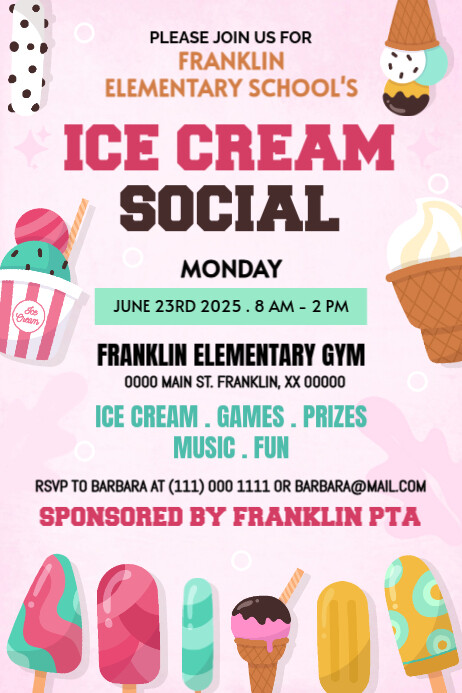 ice cream social Template | PosterMyWall