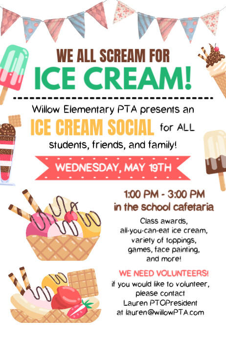 ice cream social Template | PosterMyWall
