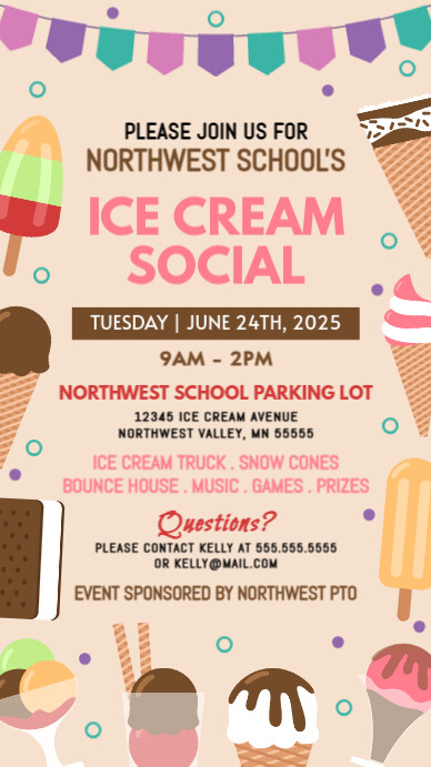 Copy of ice cream social | PosterMyWall