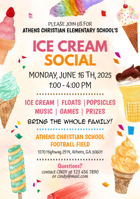 Copy of ice cream social | PosterMyWall