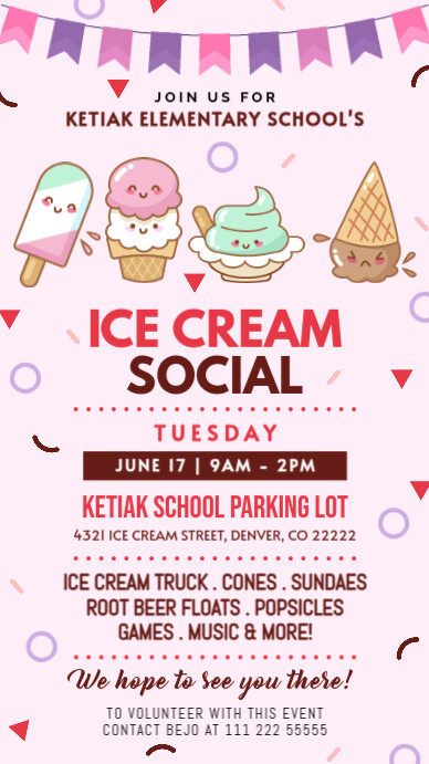 Copy of ice cream social | PosterMyWall